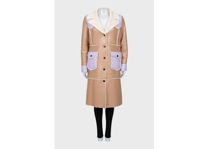 Maxi sheepskin coat made of eco-leather 88177424 — Shop Worldwide | The ...